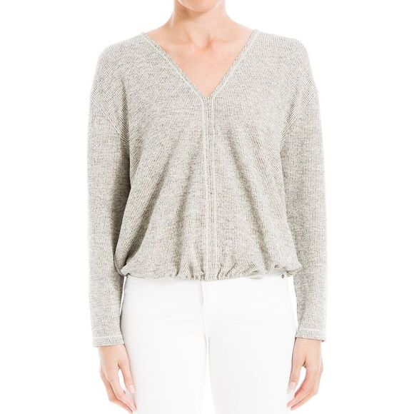 Max Studio | Tops | Max Studio Vneck Rib Knit Bubble Top | Poshmark